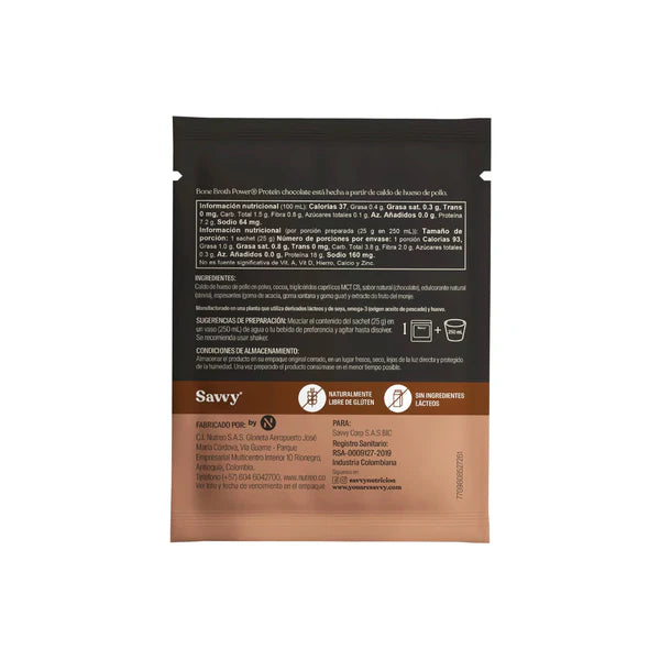 Bone Broth Power® chocolate sachet 25gr – Frutos & Semillas