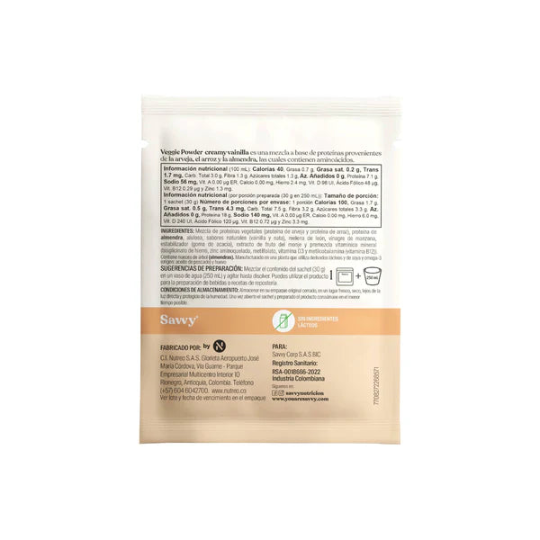 Veggie Powder creamy vanilla sachet 30gr – Frutos & Semillas